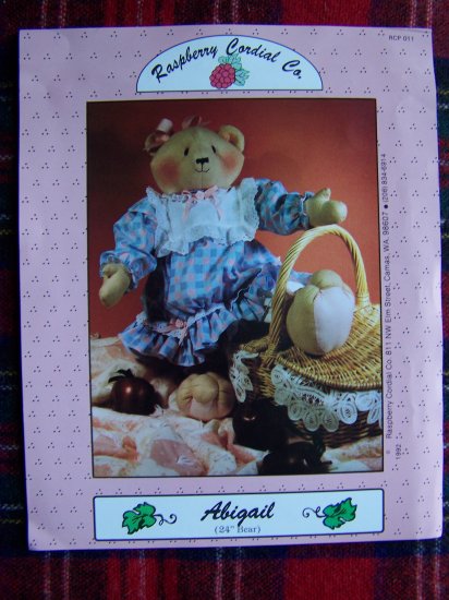 Uncut 90's Abigail Soft Sculpture Teddy Bear Doll & Clothes Sewing Pattern