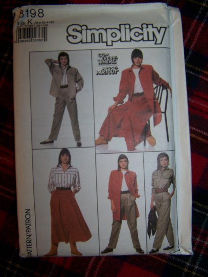 80's Vintage Simplicity 8198 Go Everywhere Wardrobe Sewing Pattern Sz 8 ...