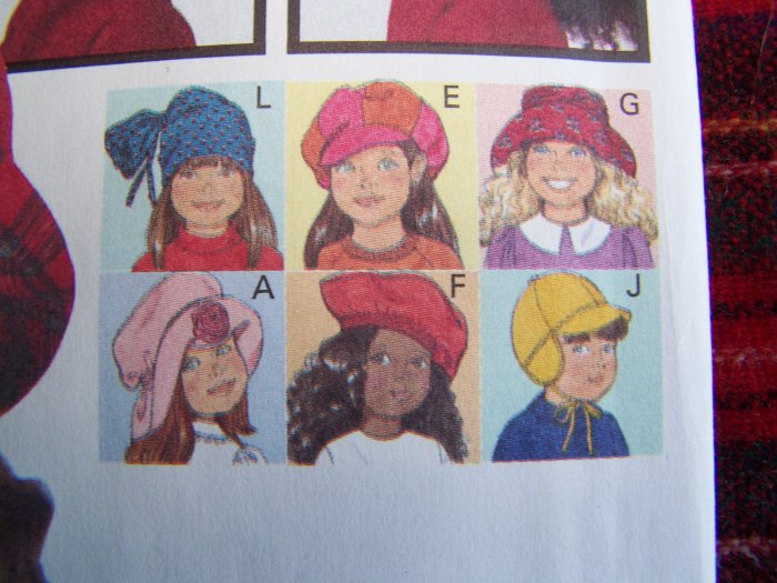 Butterick 6943 Girls Hat Patterns 8 Different Hats Sewing Pattern S M L