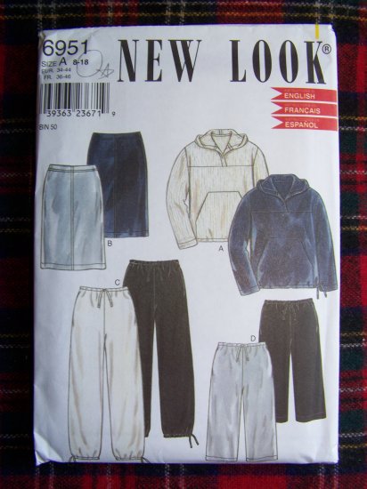 Misses New Look Sewing Pattern 6951 Casual Workout Wardrobe Hoodie ...