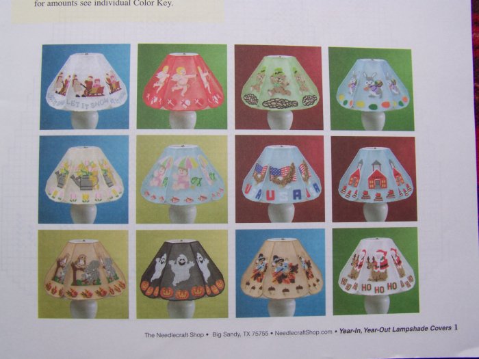 12 Plastic Canvas Lampshade Covers Pattern Book Holiday Halloween ...
