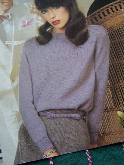 1980's Jaeger Hand Knitting Pattern Womens Evening Sweater Wool SIlk