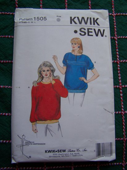 Vintage Kwik Sew Maternity Shirts Sewing Pattern 1505 XS S M L Stretch ...