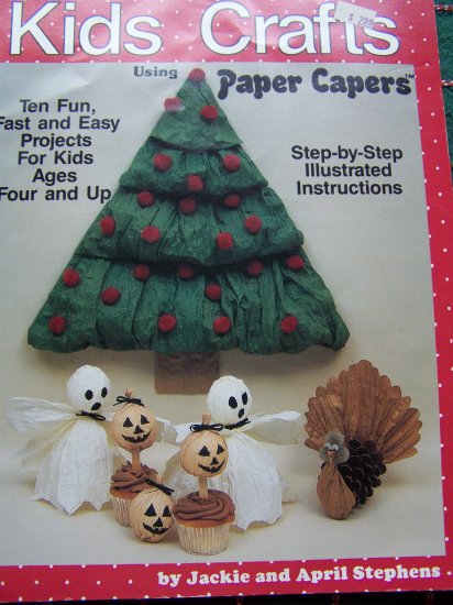1980's Kids Crafts 10 Pattern Book Paper Capers