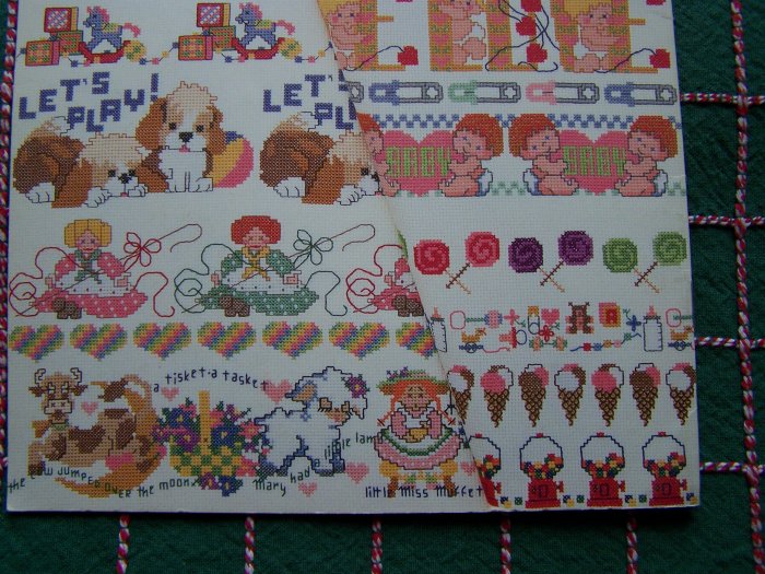 Vintage Baby Borders Cross Stitch Patterns Embroidery Book Nursery Layette