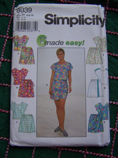 Simplicity 8039 Sewing Pattern Misses Summer Wardrobe Scrub Tops Shorts ...