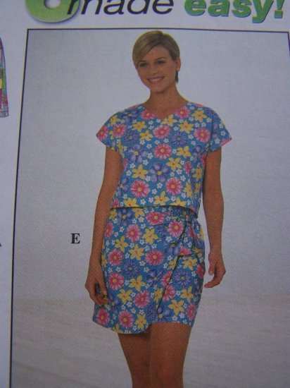 Simplicity 8039 Sewing Pattern Misses Summer Wardrobe Scrub Tops Shorts ...