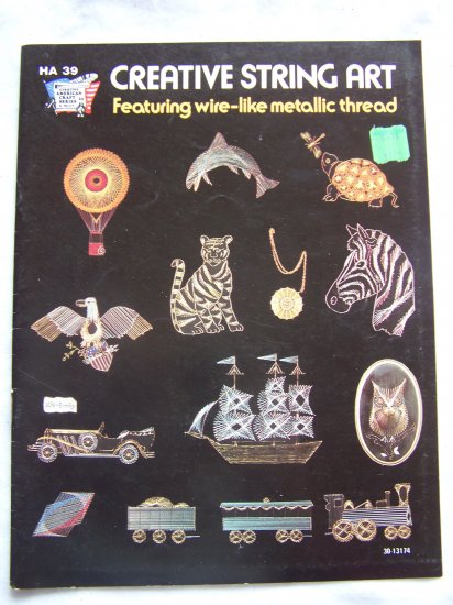 1970's Metallic Thread Creative String Art Patterns Book 14 DIY Designs