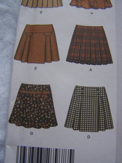 Uncut 8 Mini Skirt Sewing Patterns Simplicity 4963 12 14 16 18