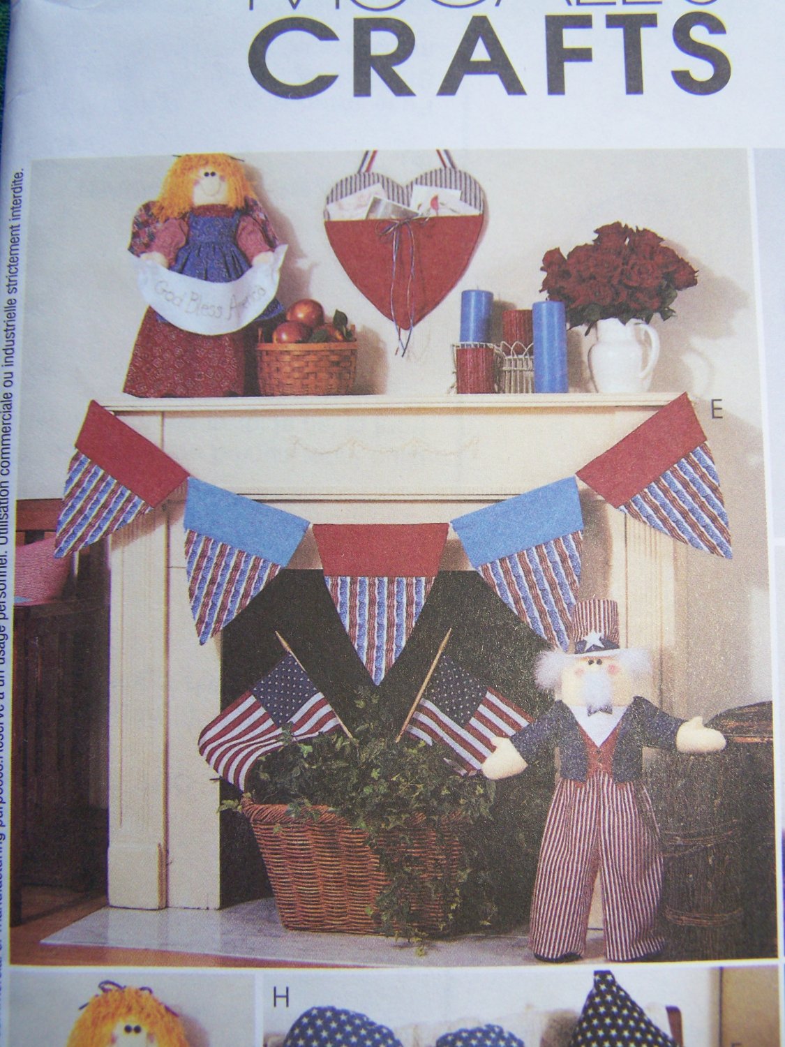 Uncut Crafts Sewing Pattern 3779 Patriotic July 4th Party Decorations ...