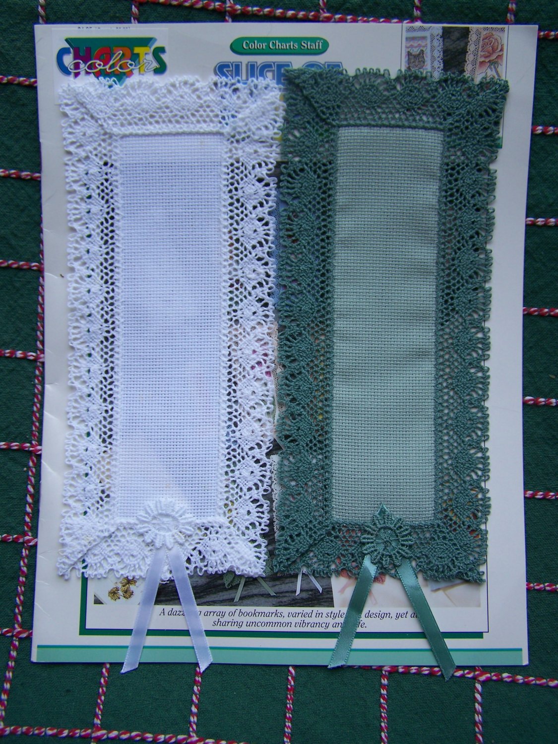 Cross Stitch Patterns Color Charts 12 Bookmarks Plus 2 Aida Cloth Lacy ...