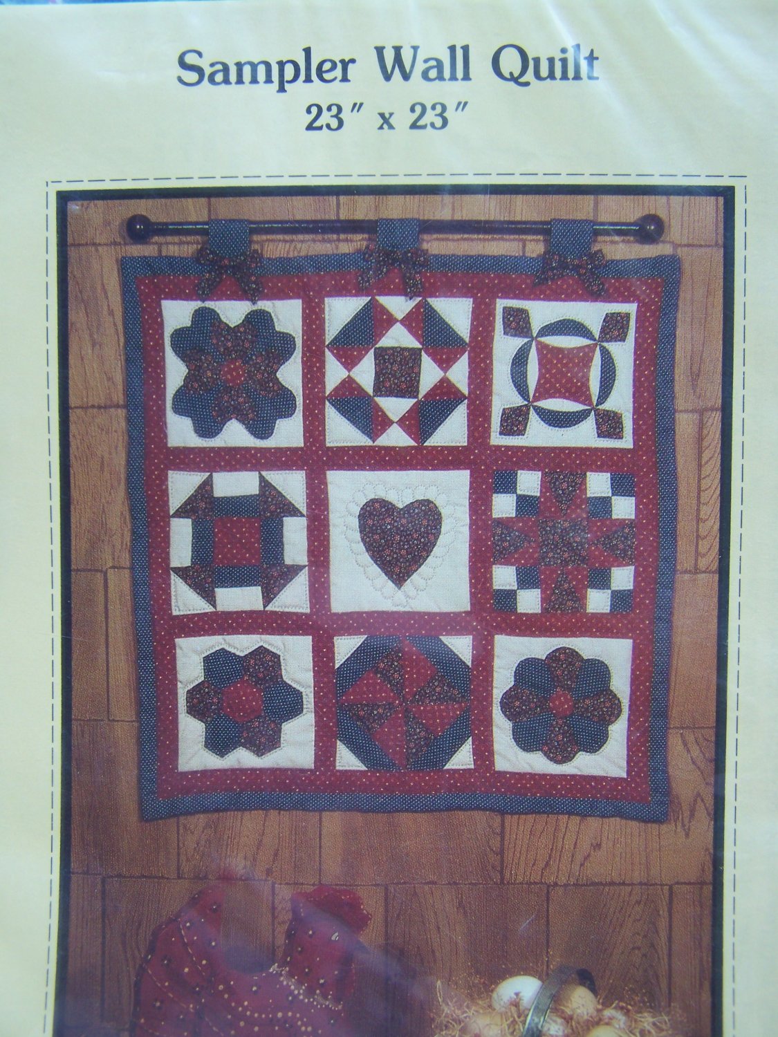 Free usa s&h Vintage Patterns Country Sampler Quilt Wall Hanging Pillow ...