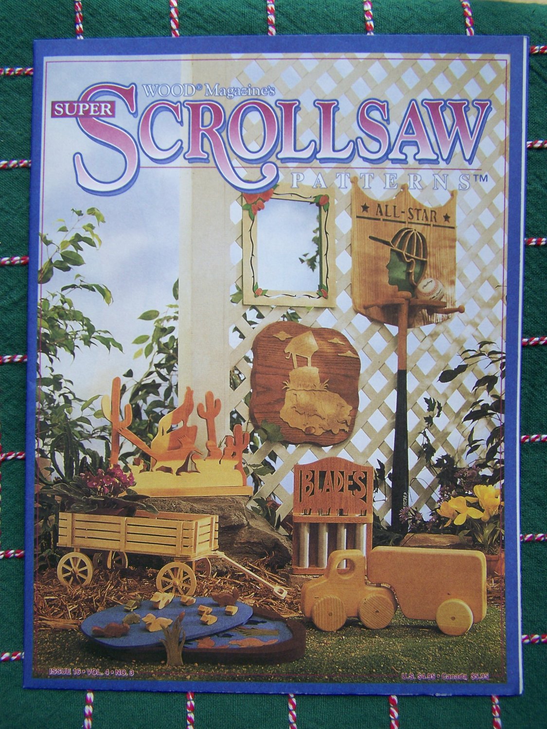 New 1990's 6 Wood Magazines Scrollsaw Patterns Full Size Woodworking Set