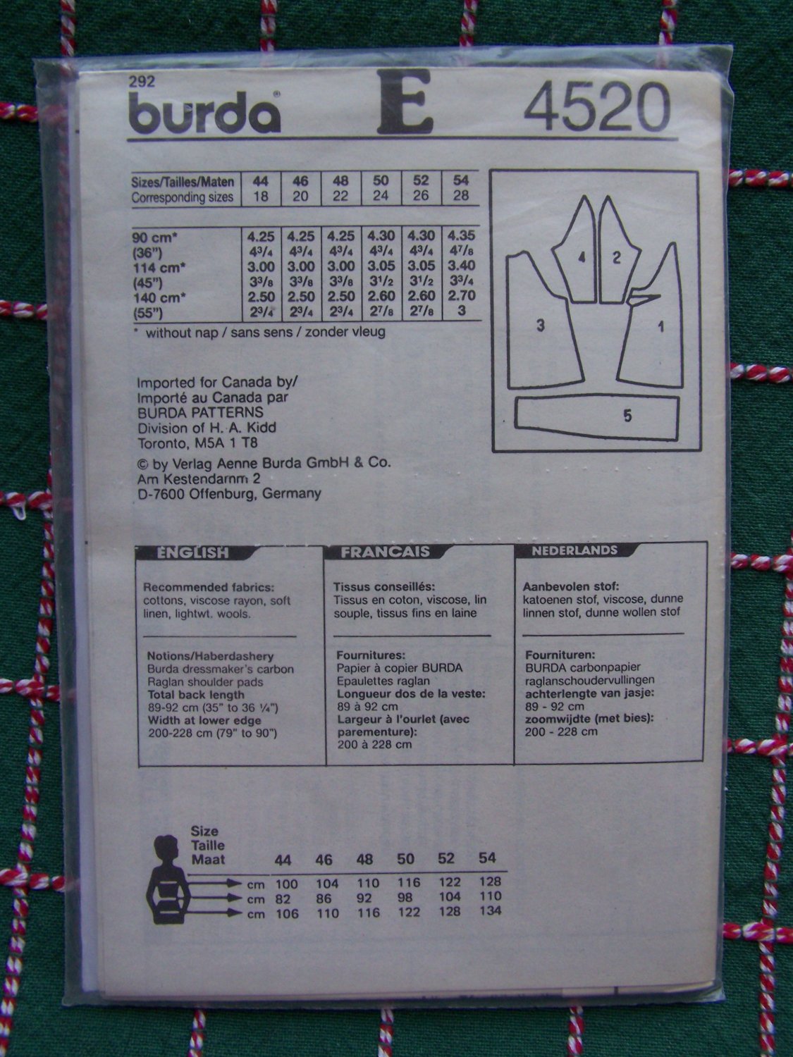 New Burda Womens Plus Size Sewing Pattern 4520 Unlined Swing Jacket ...