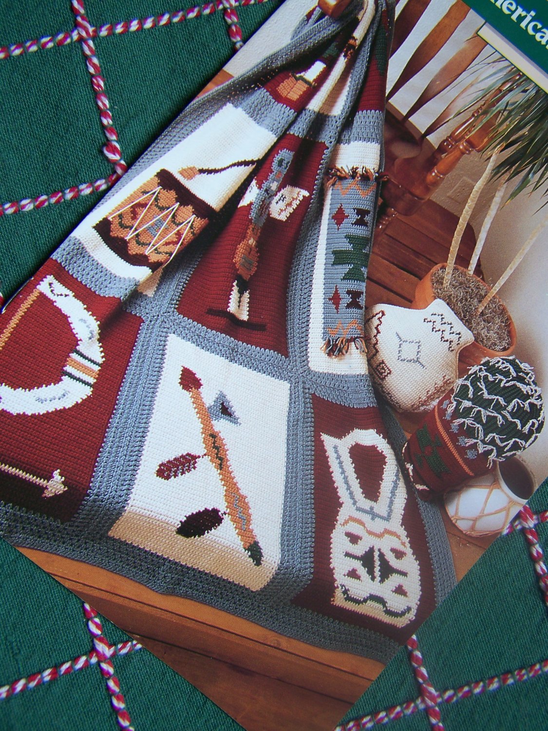 USA Free S&H Annie's Crochet Patterns Native American Indian Afghan ...