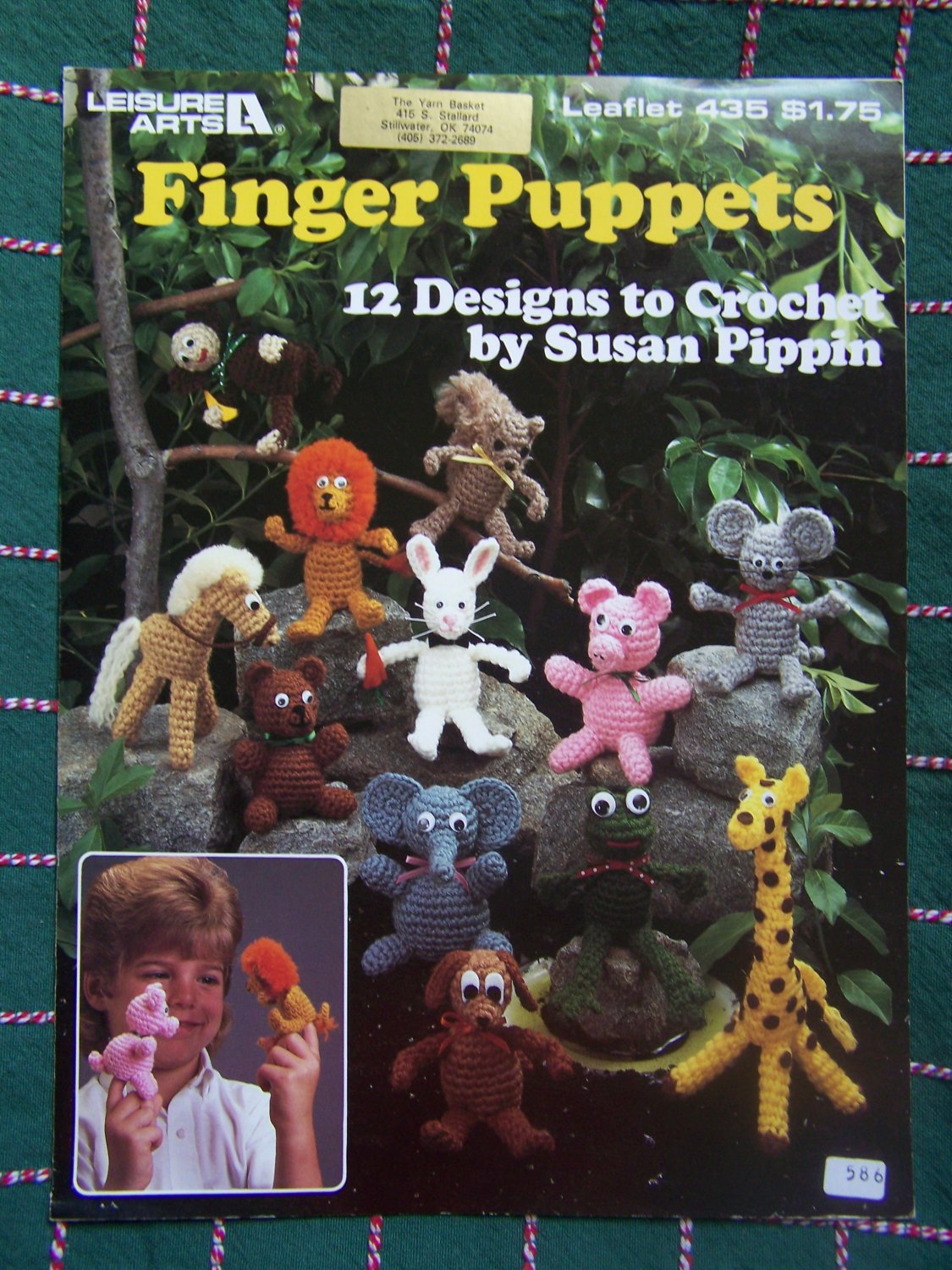 12 Crochet Finger Puppets Animal Patterns Lion Dog Elephant Frog Monkey ...