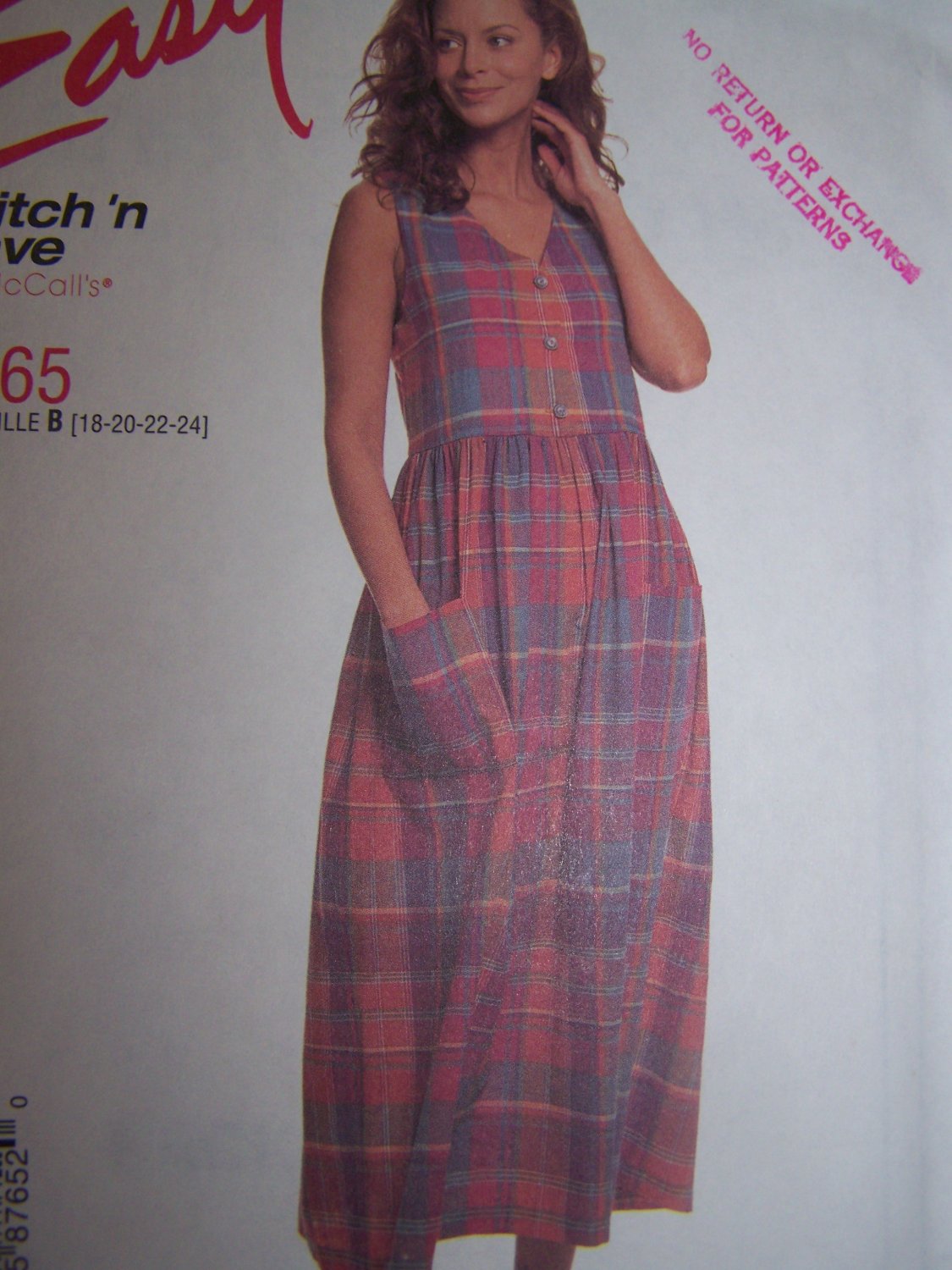 Uncut Womens Plus Size 18 20 22 24 Jumper Dress Sewing Pattern 8765