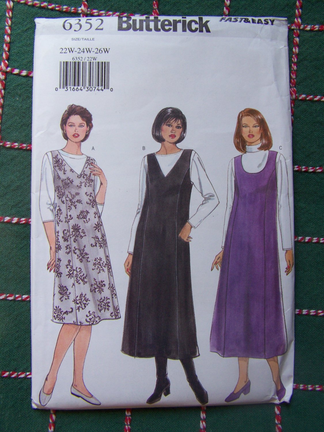 Uncut Womens Plus Size Sewing Pattern 6352 Flared Jumper Dress Princess ...