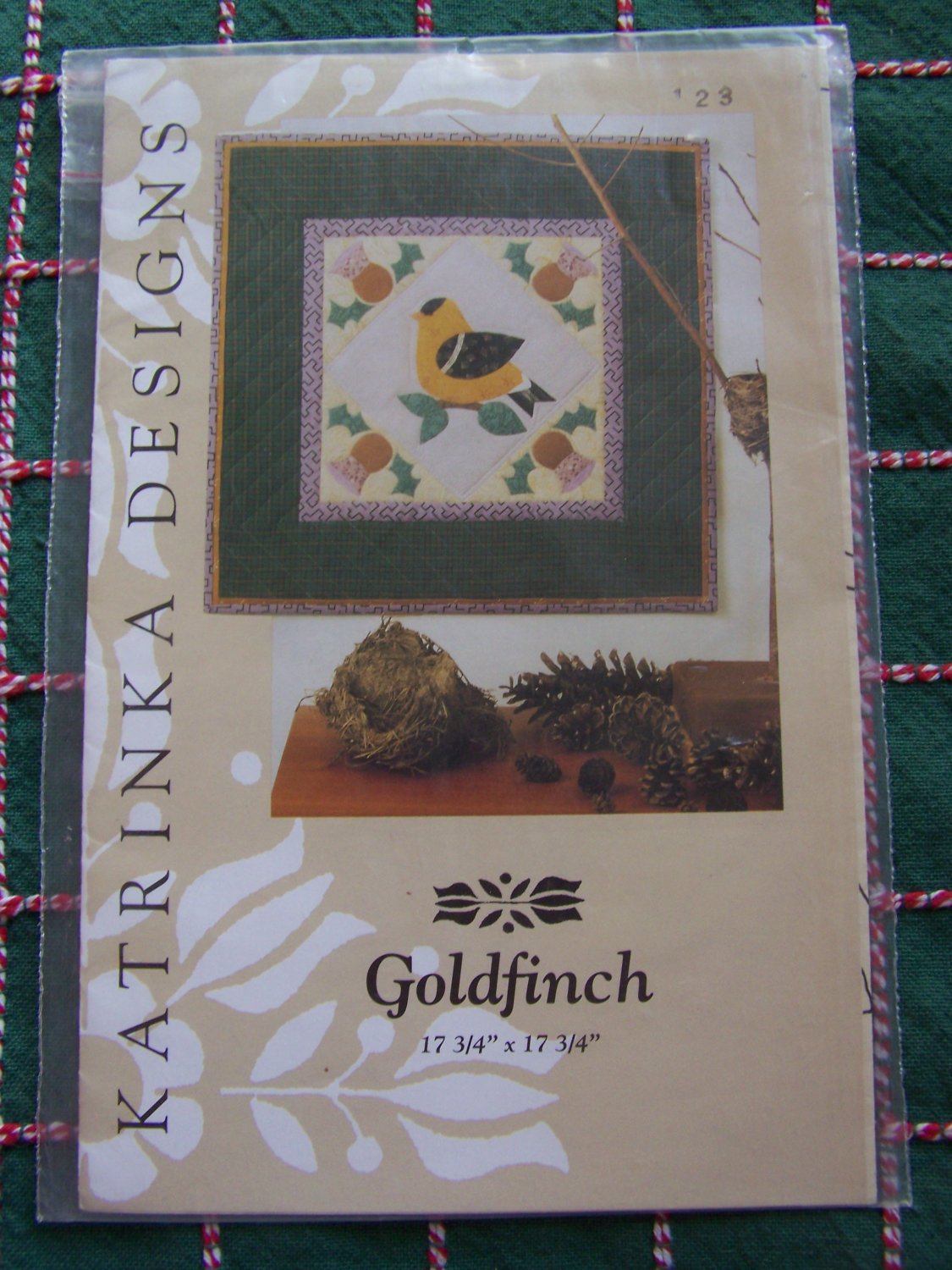 Free USA S&H New Goldfinch Applique Quilting Pattern Wall Hanging
