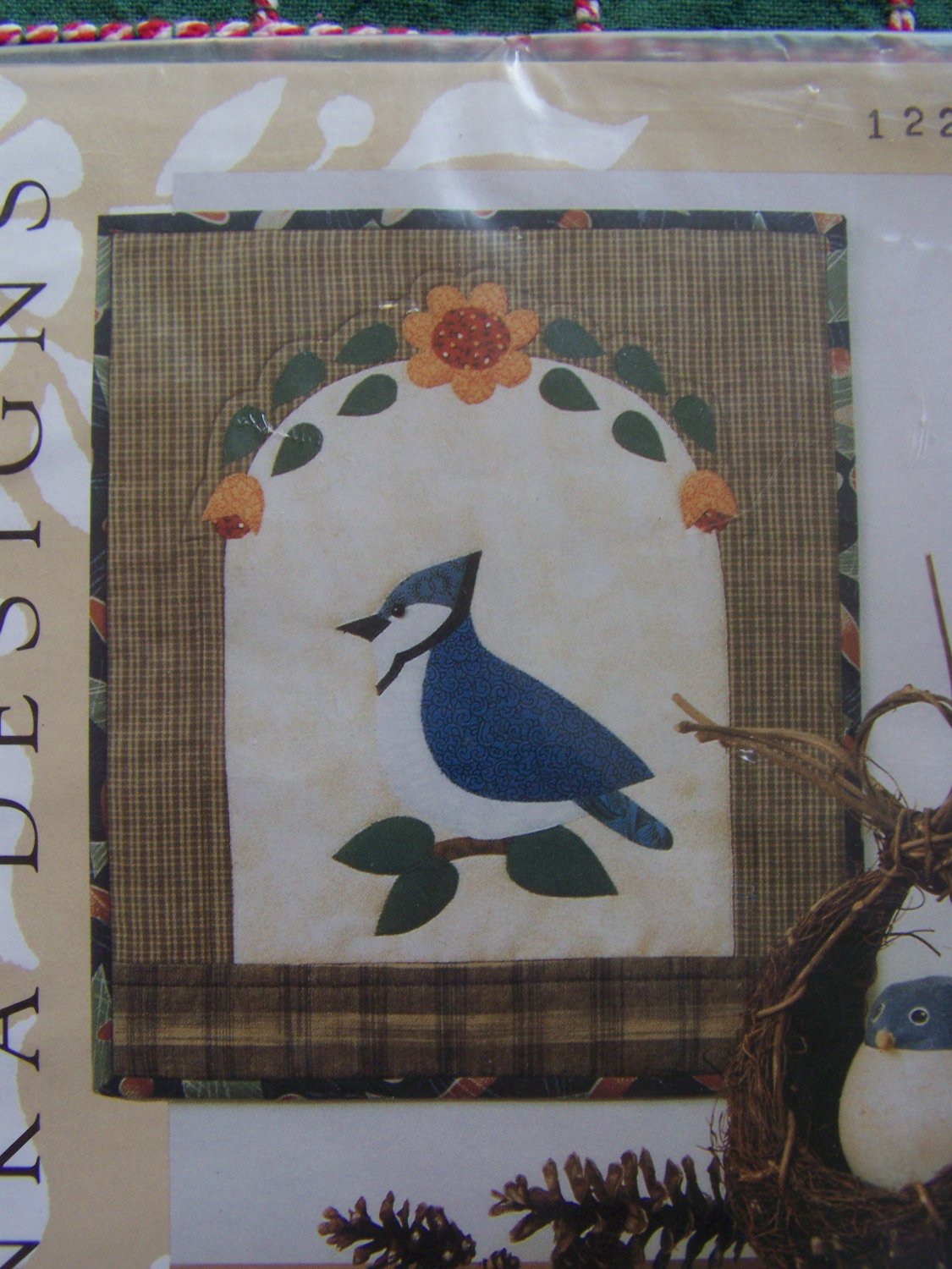 New Bluejay Bird Applique Quilting Pattern Wall Hanging 122 Katrinka ...