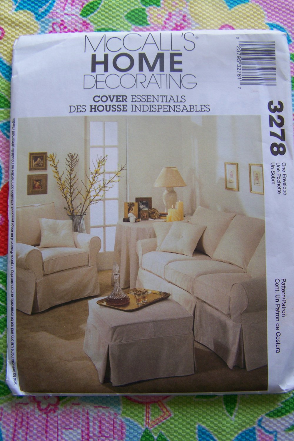 McCall's Sewing Pattern 3278 How To Make Sofa Couch Chair Ottoman ...