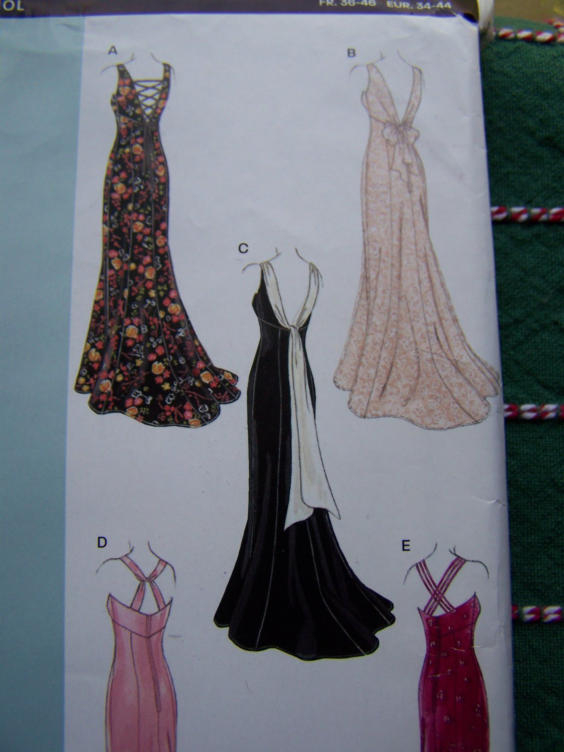 Uncut New Look Sewing Pattern 6401 Halter Wedding Gown Back Variations ...