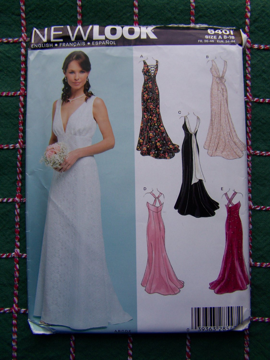 Uncut New Look Sewing Pattern 6401 Halter Wedding Gown Back Variations ...