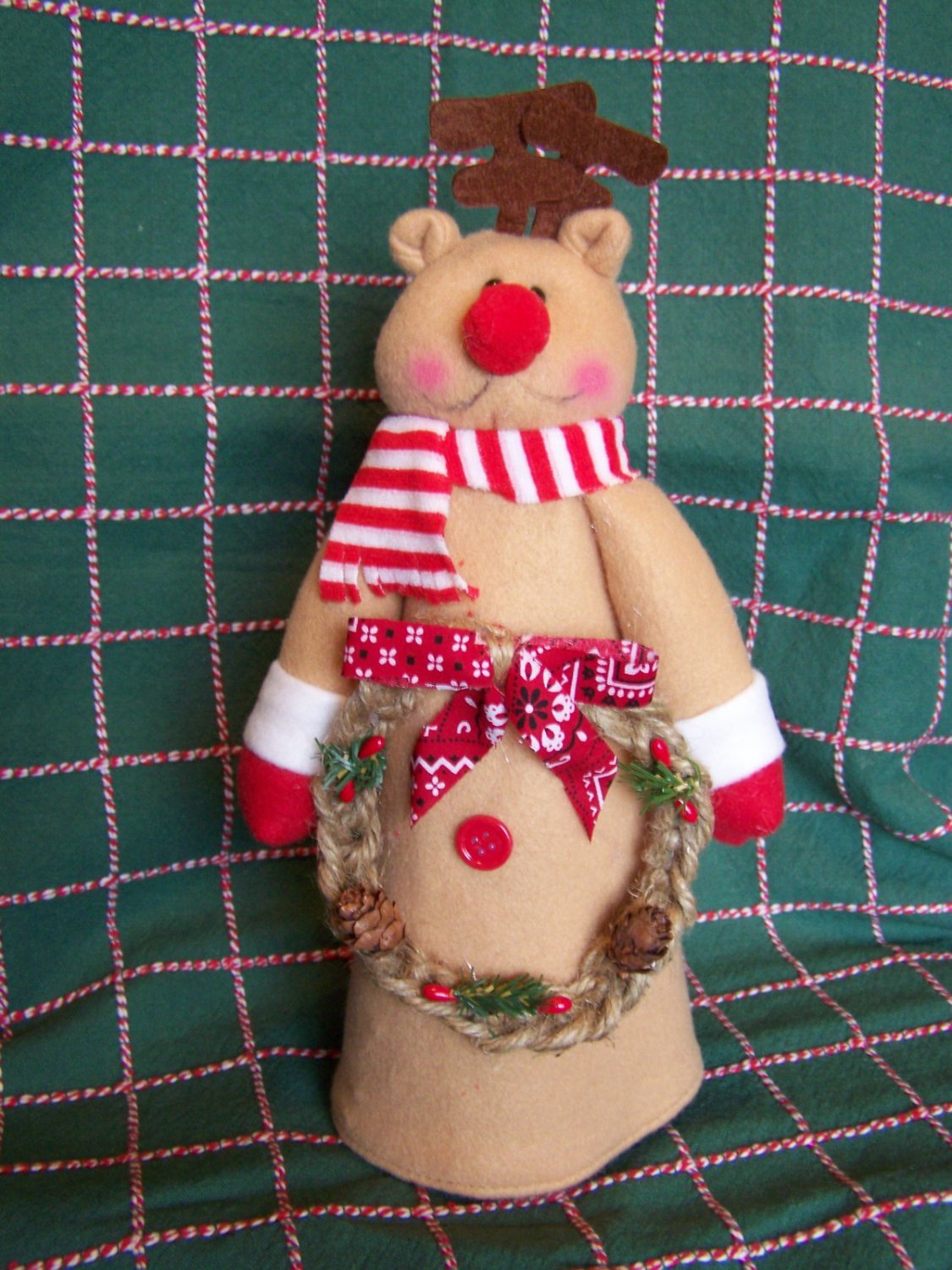 New Rudolph Reindeer Christmas Tree Topper Country Rope Wreath ...