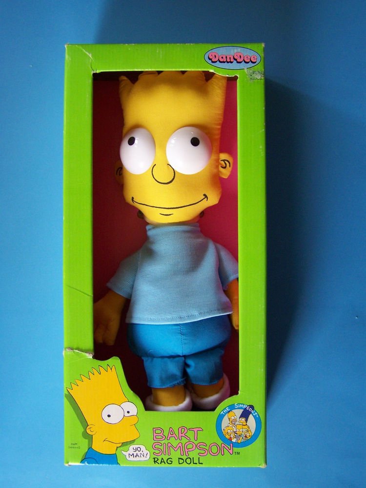 1990 BART SIMPSON YO DUDE! 16" DANDEE CARTOON CHARACTER NRFB