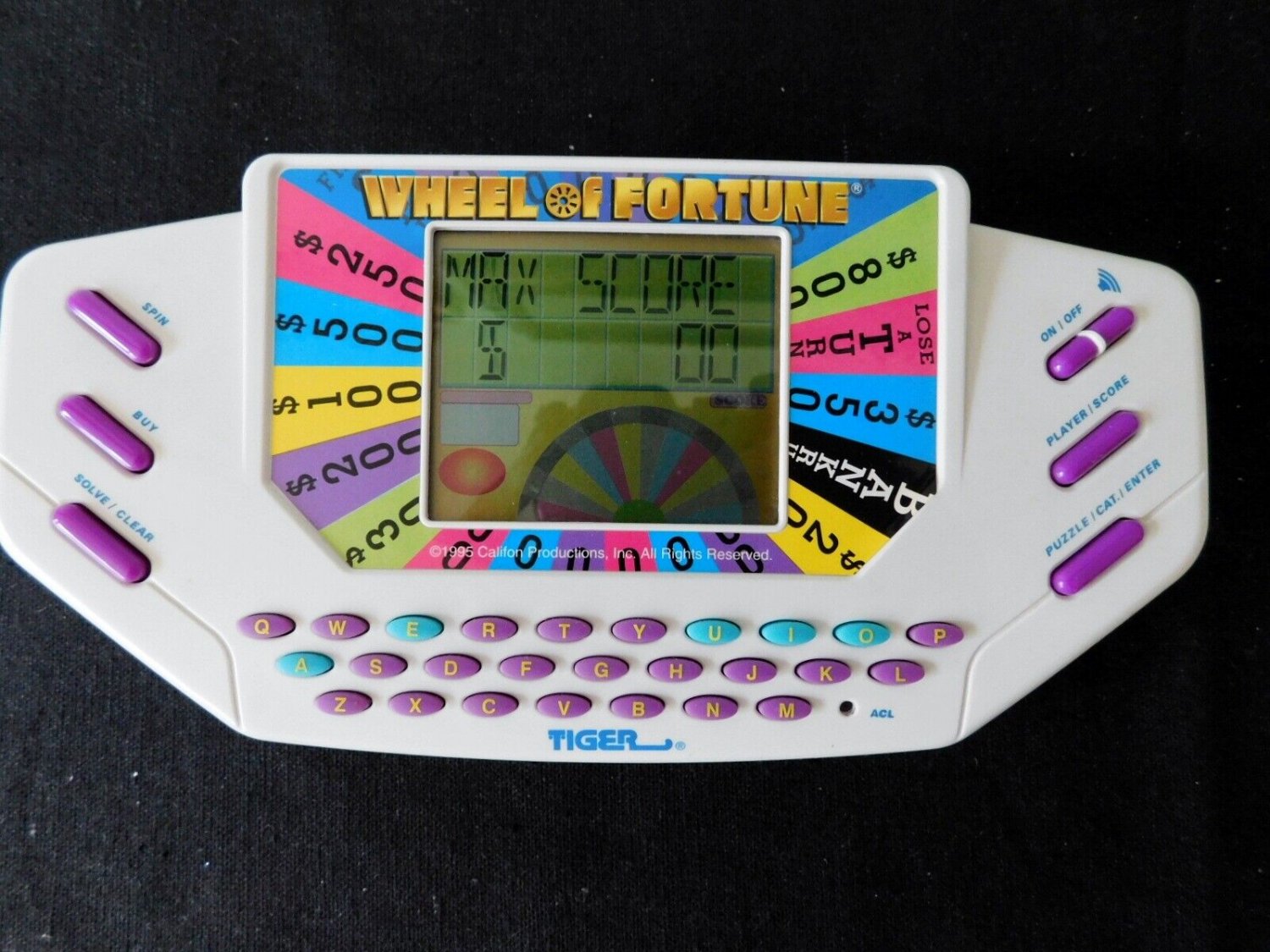 Vintage 1995 Wheel of Fortune Electronic Handheld Game by Tiger with ...