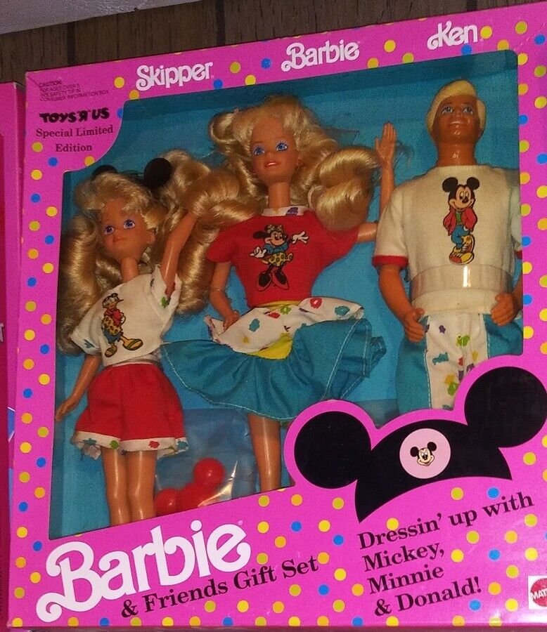 MICKEY MINNIE BARBIE & Friends KEN SKIPPER Gift Set 1991 TRU Exclusive NRFB