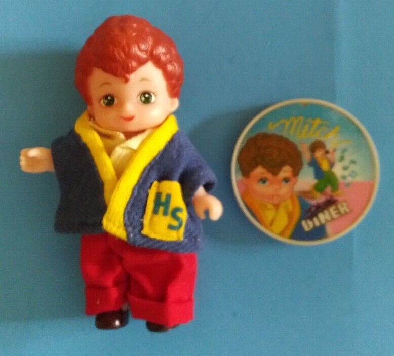 TYCO DIXIE'S DINER MITCH DOLL 3.5"w/ Name Button All Orig complete VGC