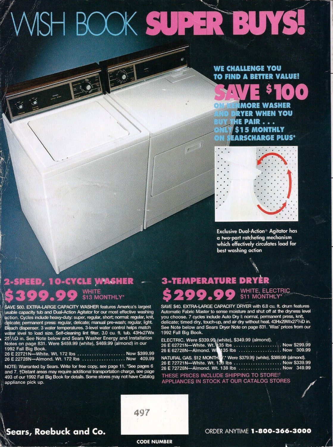 1992 SEARS GREAT AMERICAN WISH BOOK '92 CHRISTMAS CATALOG