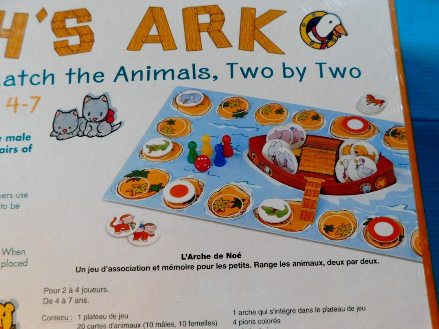 NOAH"S ARK MEMORY GAME Match the Animals, Two by Two Educa NRFB NEW