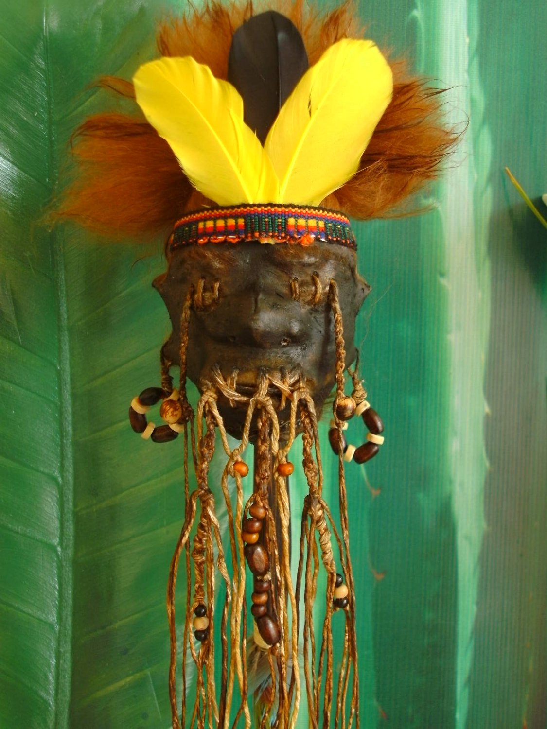 REAL LEATHER JIVARO SHRUNKEN HEAD RIALA!