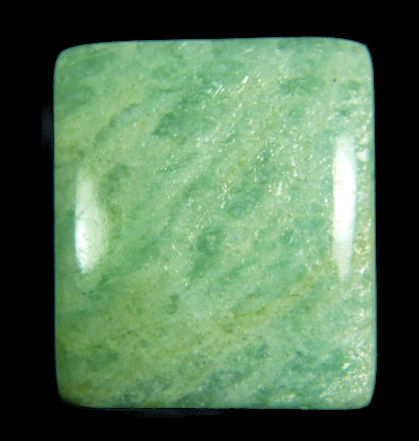 29.85Cts LIGHT GREEN ZEBRA AMAZONITE NATURAL RECTANGULAR CABOCHON UNTREATED