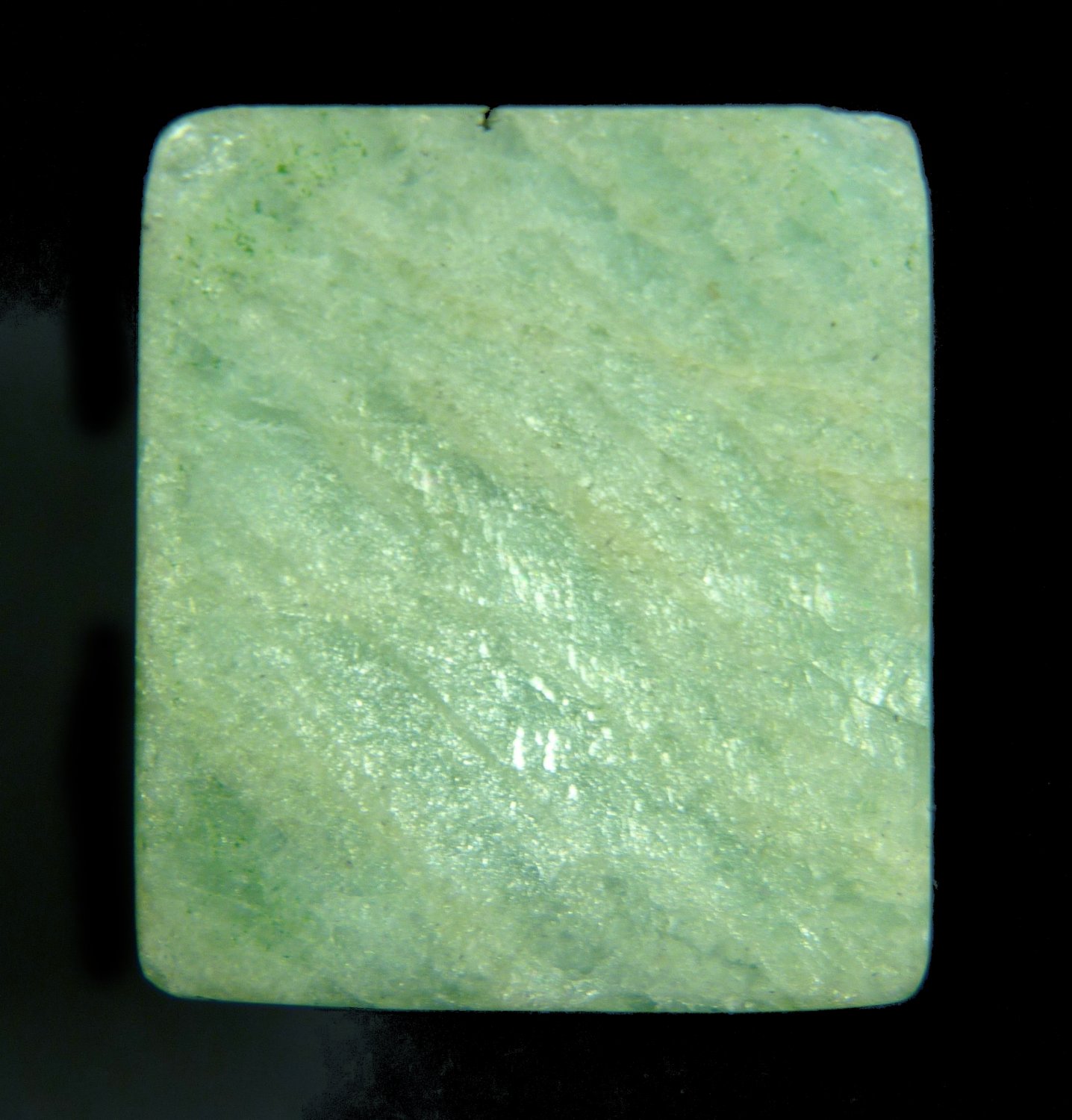 29.85Cts LIGHT GREEN ZEBRA AMAZONITE NATURAL RECTANGULAR CABOCHON UNTREATED