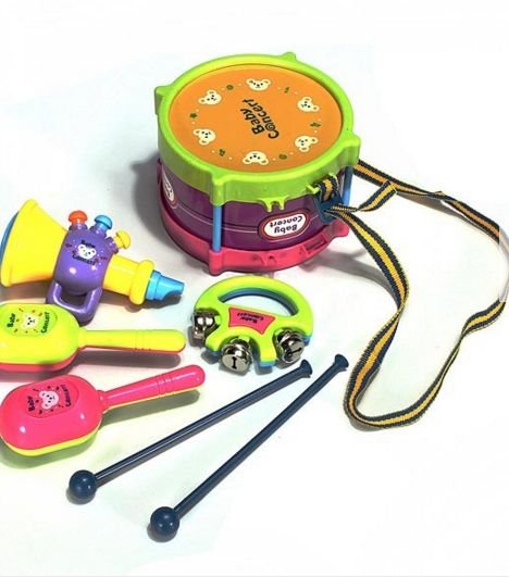5pcs Baby Roll Drum Musical Instruments Kids Drum Set Children Toy