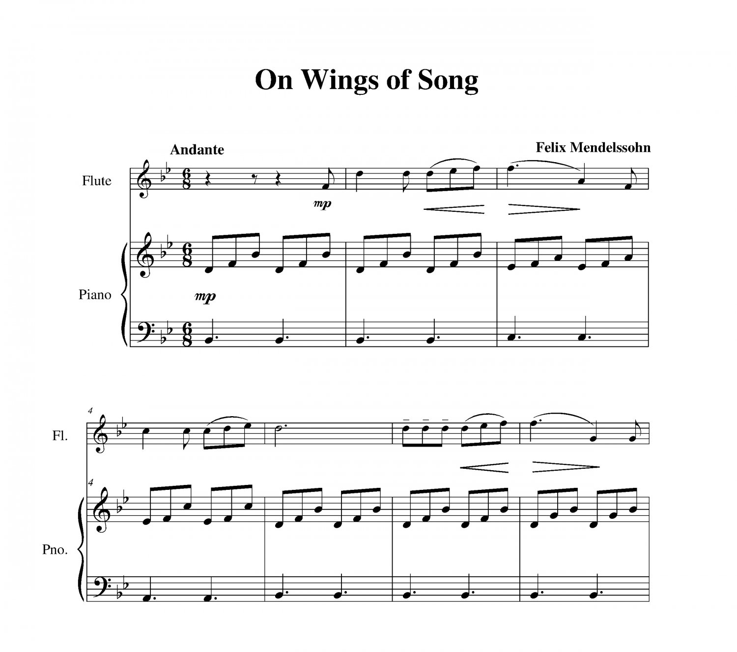 Mendelssohn - On Wings of Song (longer version)