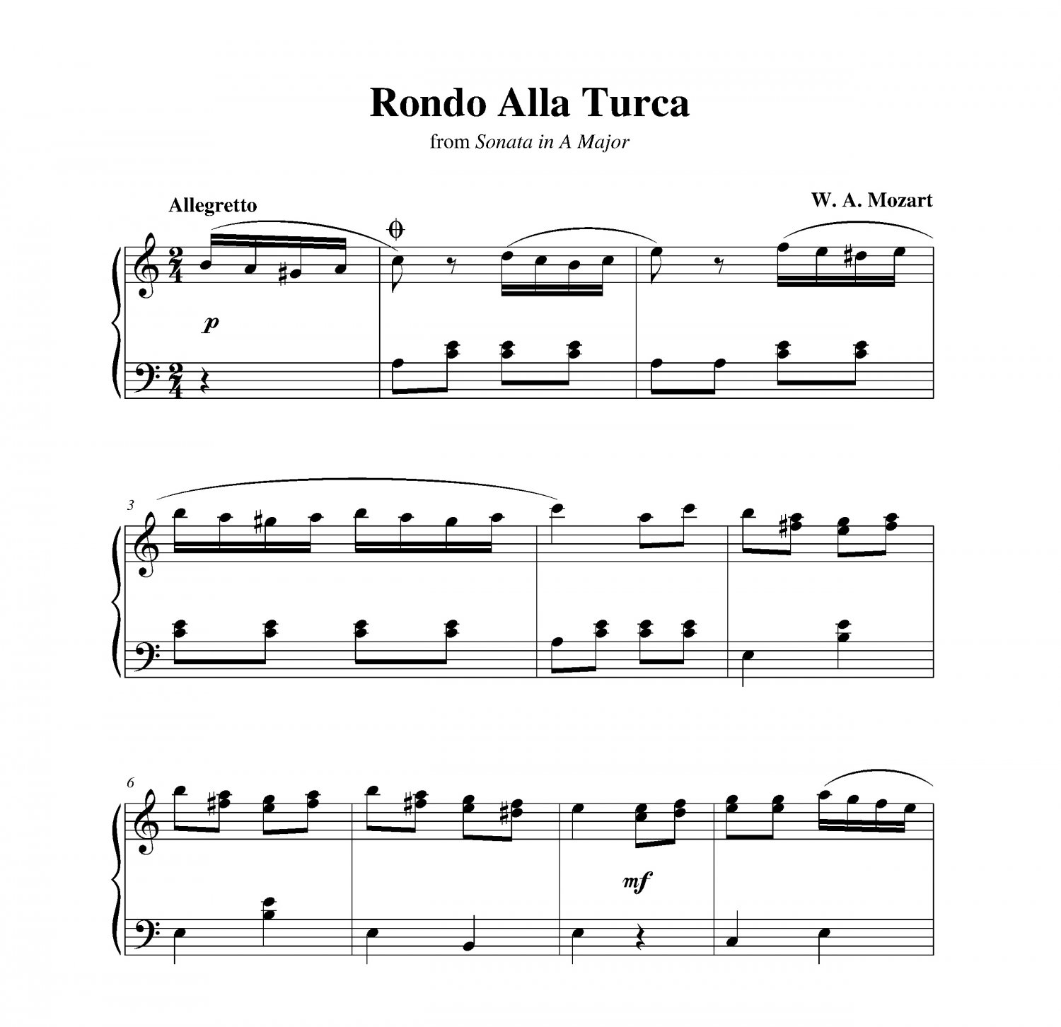 Mozart - Rondo Alla Turca (longer)