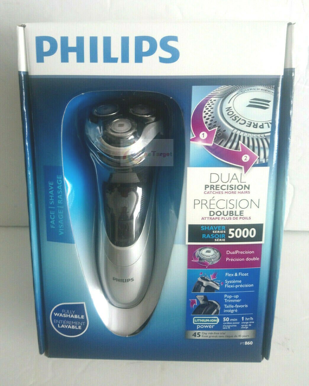 Philips Norelco Men's Shaver PT860 XL Rechargeable Built-in trimmer wet/dry