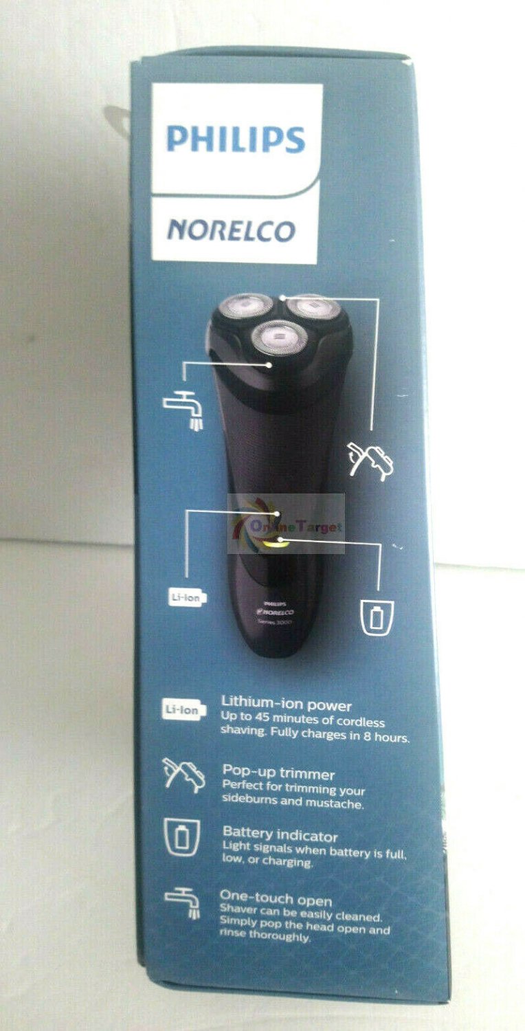 Philips Norelco S3000 S3310 XL Men's Shaver Rechargeable built-in pop ...