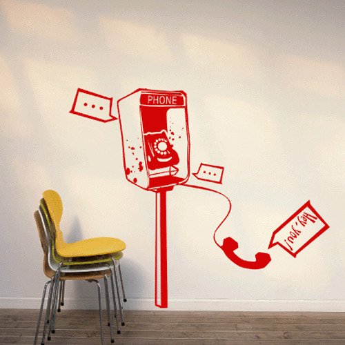Telephone Booth Words Unique Vinyl Wall Art Decals Stickers for Modern ...
