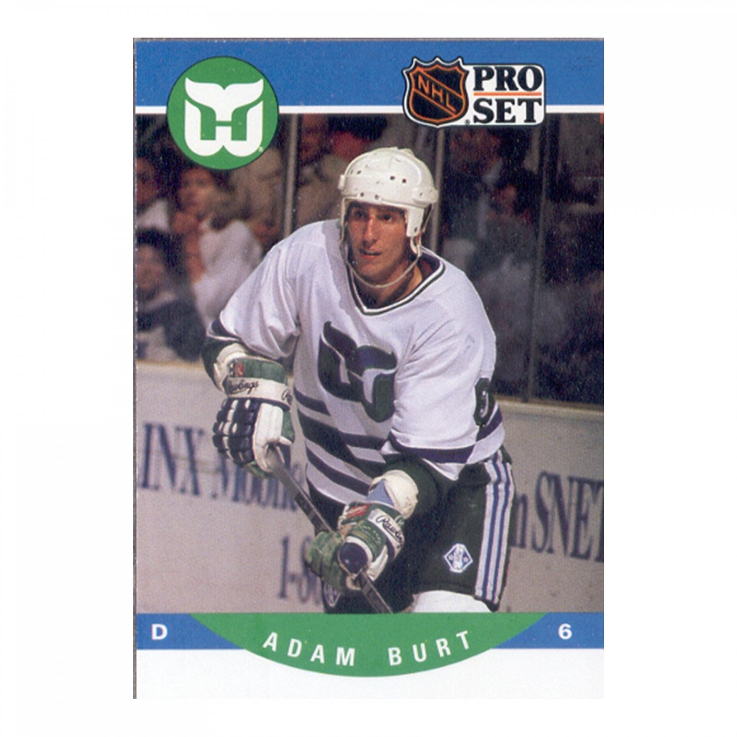 1990-91 Pro Set # 447 - Adam Burt RC - Hartford Whalers