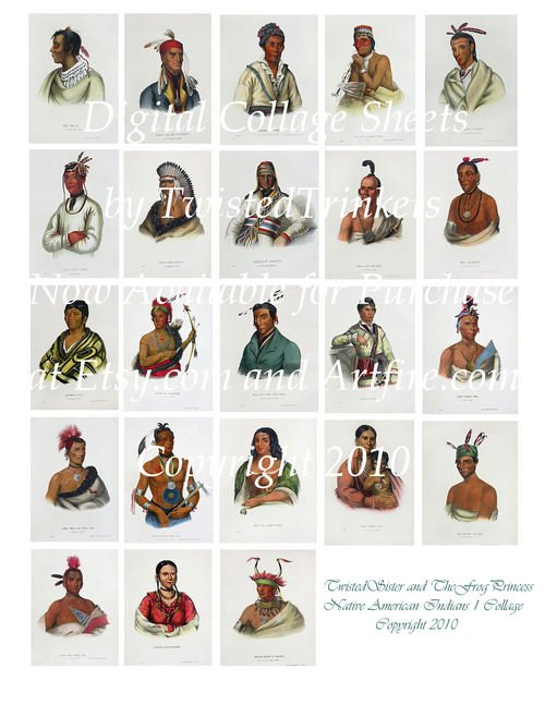 Vintage Native American Indians Collage Sheet - Pick 1 of 4