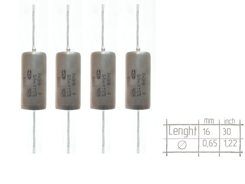 400V 0.1uf .1uf Paper in oil PIO RARE K40Y-9 capacitors. 2 pcs