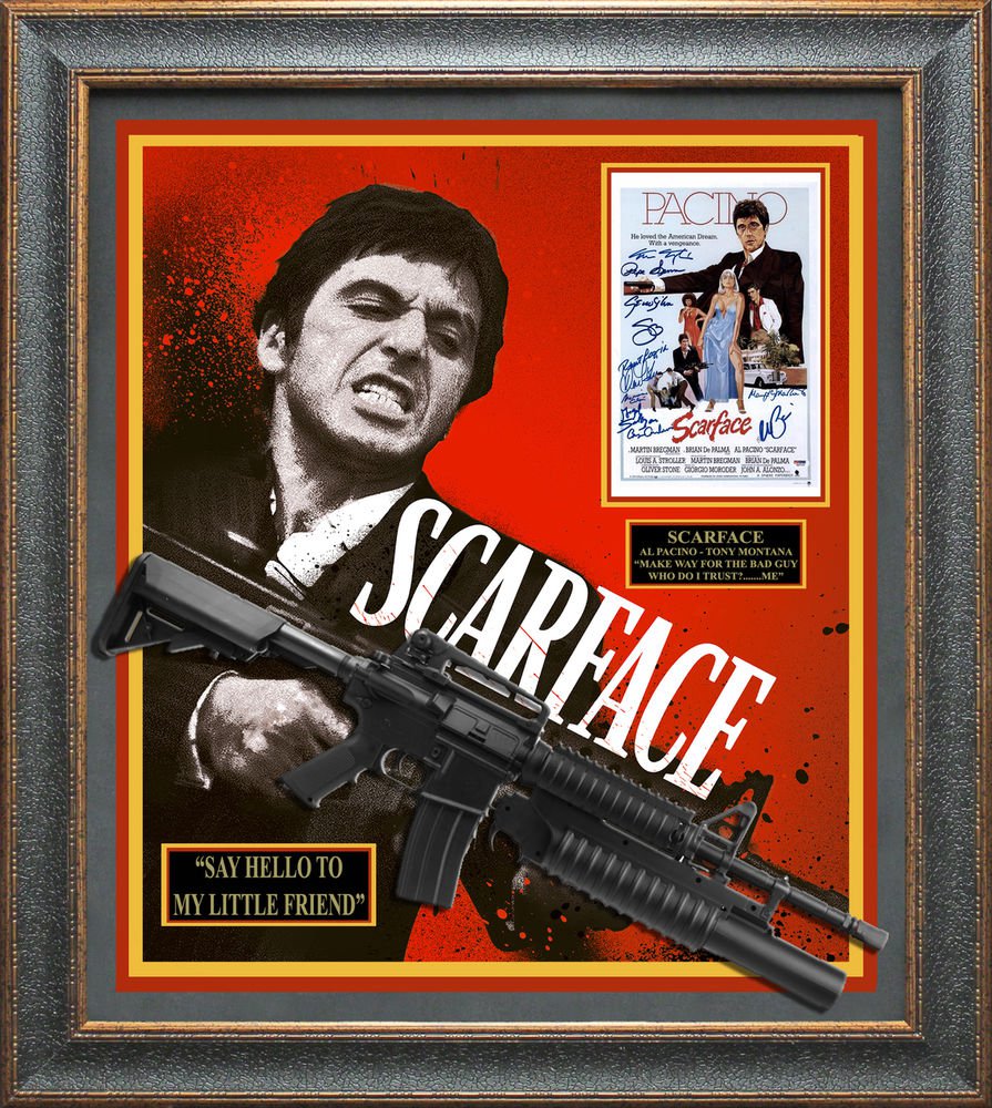 SCARFACE Cast Signed Movie Collage Display.