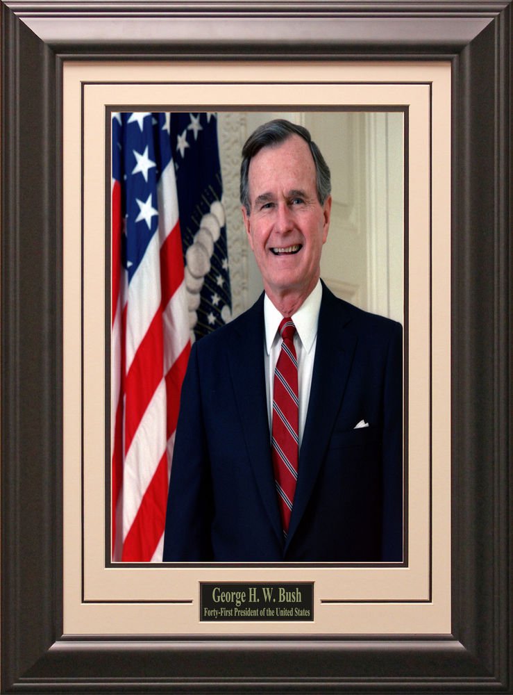 George H.W. Bush Portrait Photo Framed