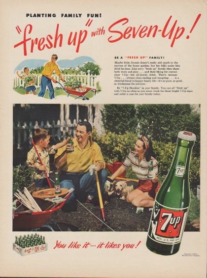 1949 7-Up Ad ""fresh up" with Seven-Up!"