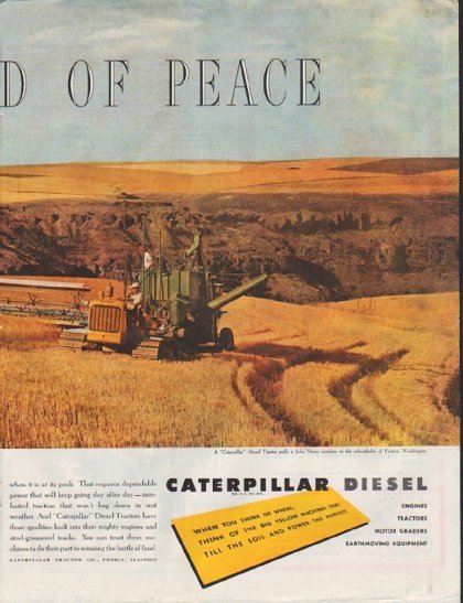 1948 Caterpillar Ad "Battlefield of Peace"